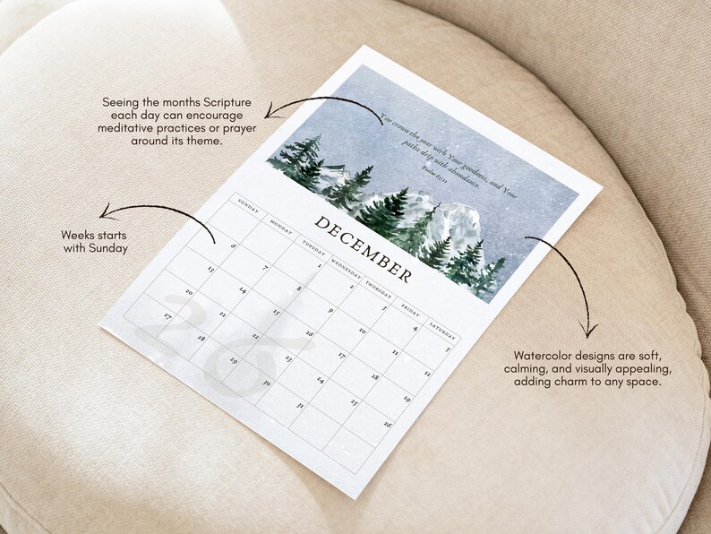Printable 2026 Scripture Wall Calendar | Christian Bible Verse Calendar ...