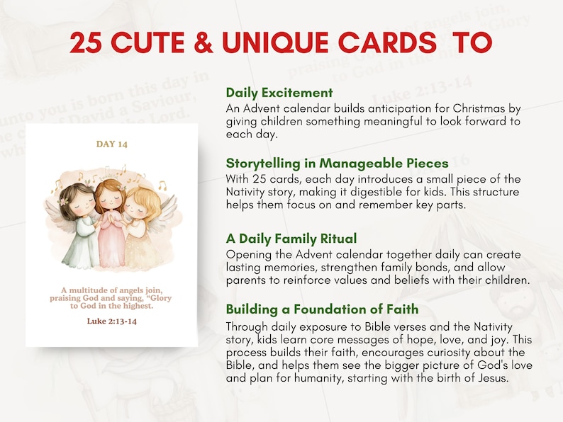 Nativity Story Advent Calendar for Kids | Bible Verse Christmas ...
