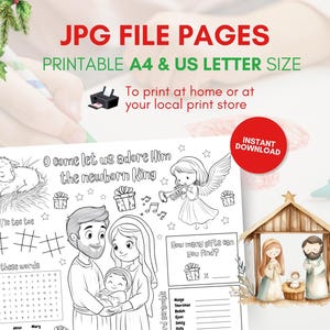 Printable Christmas Activity Placemat | Nativity Coloring Sheet for ...