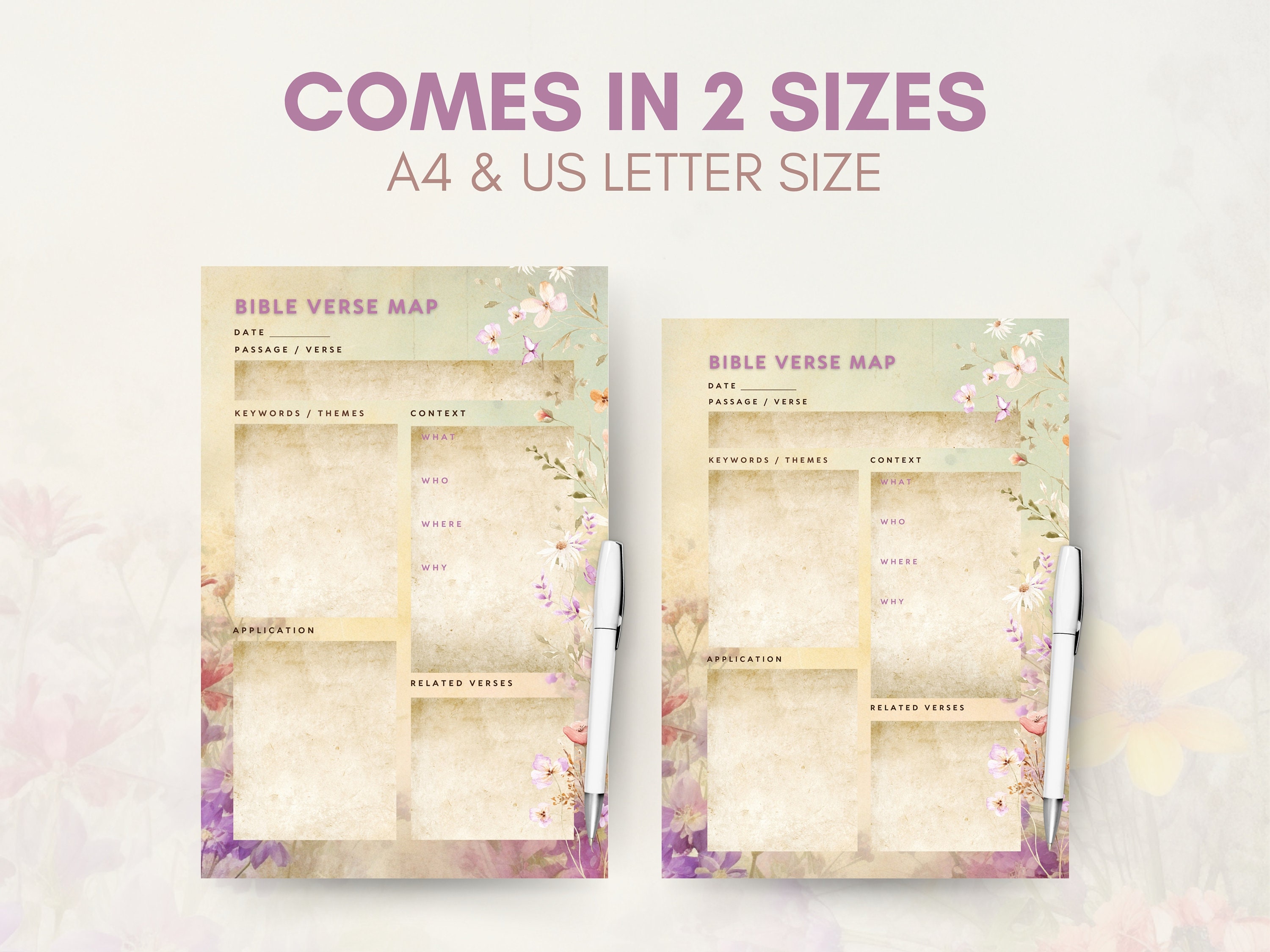 Floral Bible Verse Mapping Bible Verse Study Bible Study Template ...