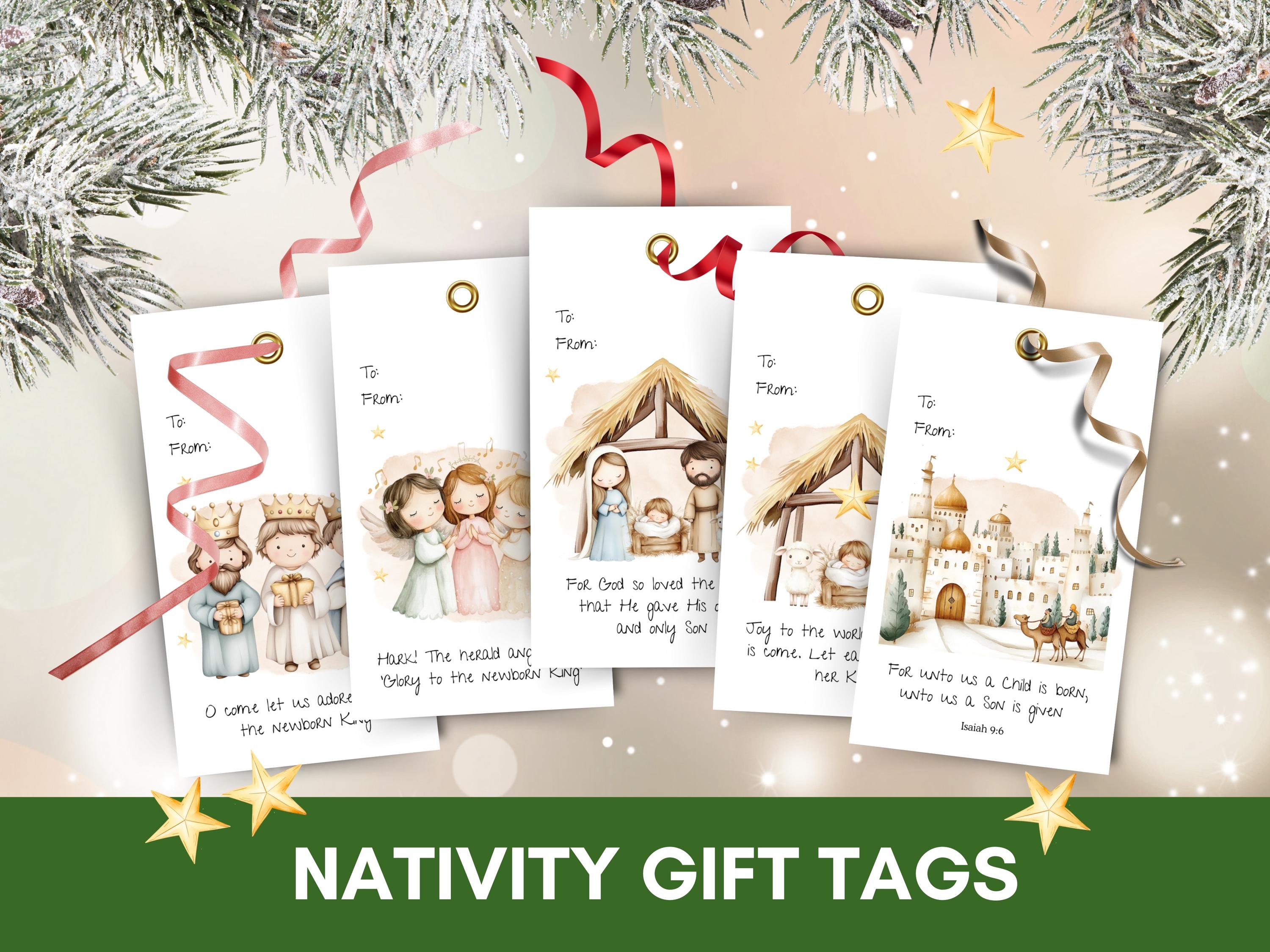 Nativity Scene Gift Tags Set of 5 | Christmas Presents Label ...