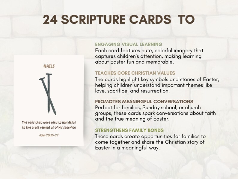 24 Christian Easter Symbol Cards for Kids | Holy Week Bible Verse Study ...