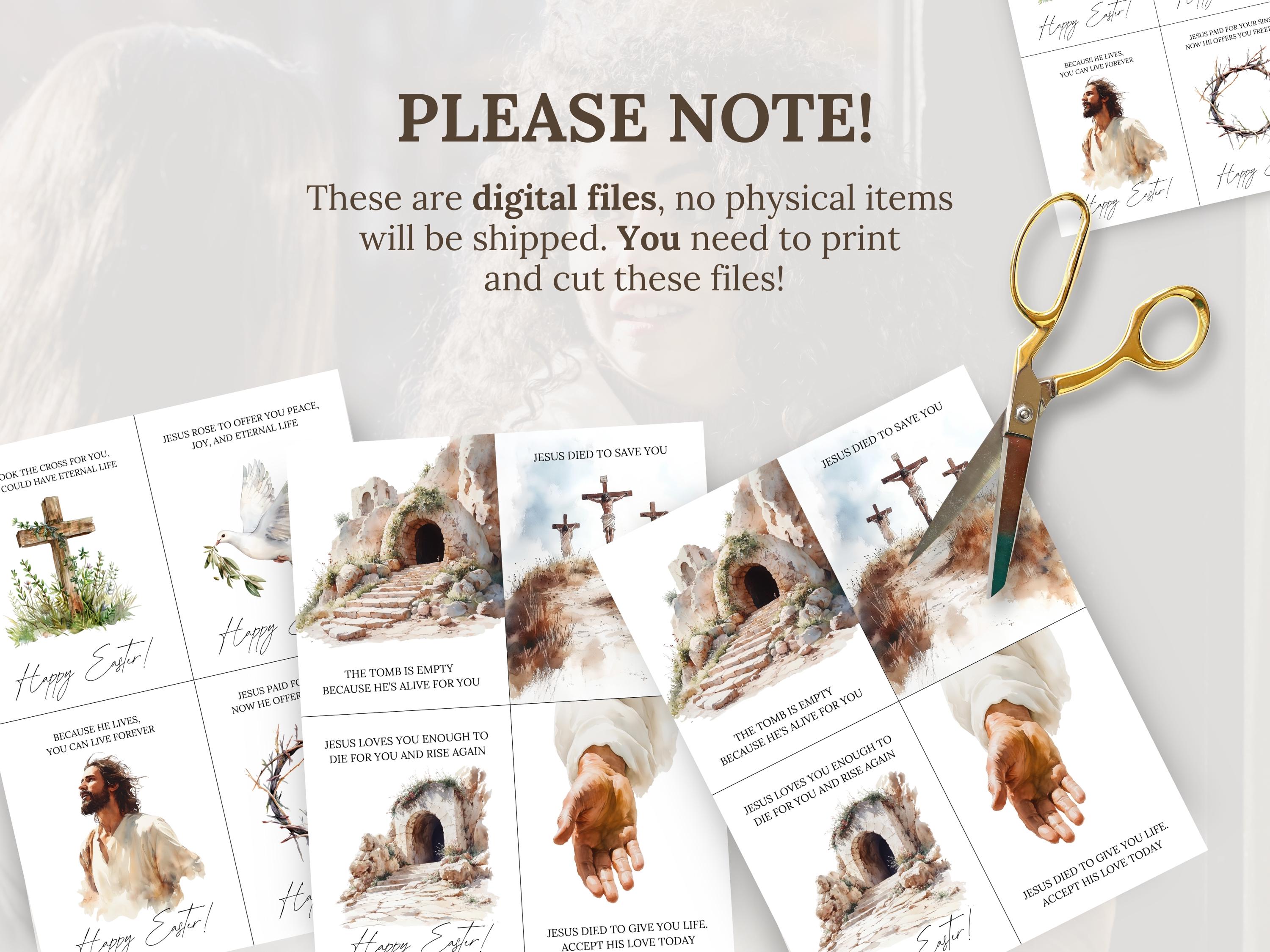 Easter Gospel Tracts Cards | Bible Verse Easter Story Hand Out Card ...