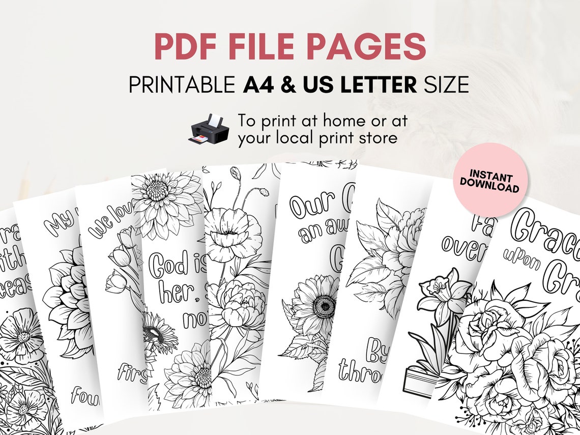 20 Floral Faith Coloring Pages | Bible Study Printable | Christian ...