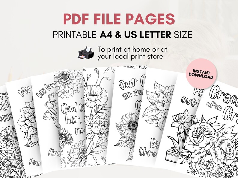 20 Floral Faith Coloring Pages | Bible Study Printable | Christian ...