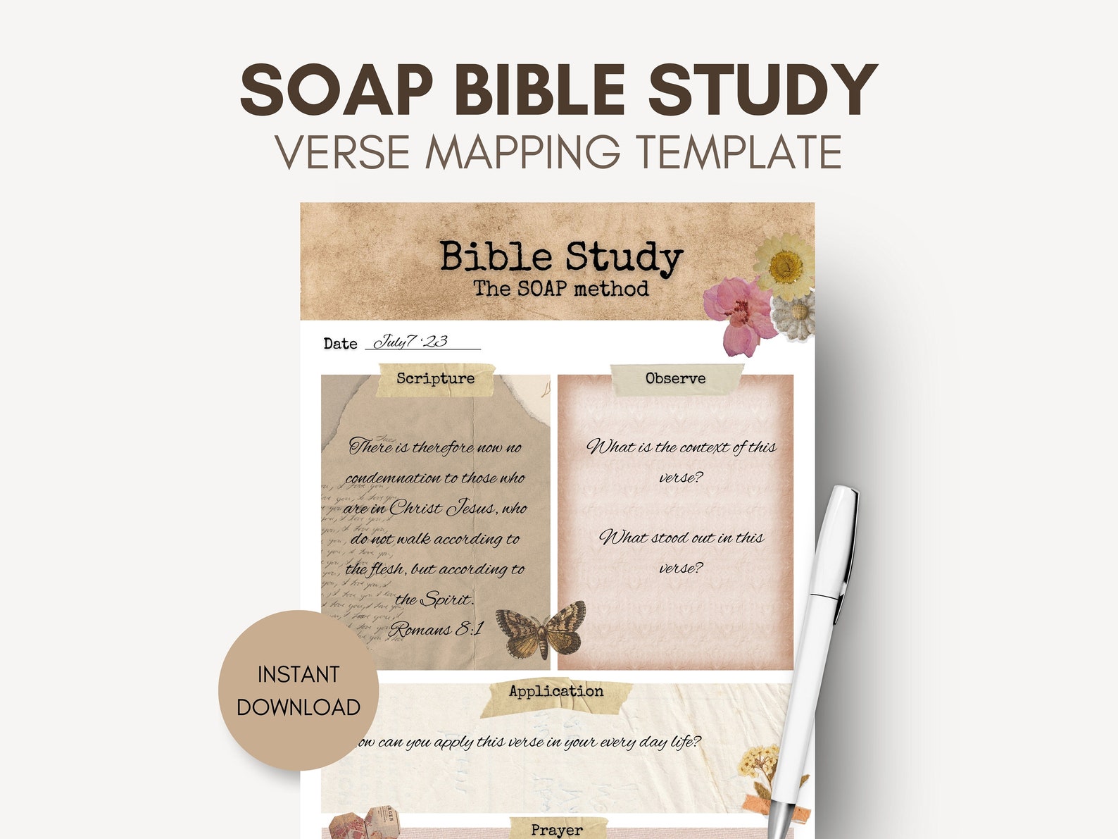 Bible Verse Mapping Soap Bible Verse Study Bible Study Template ...