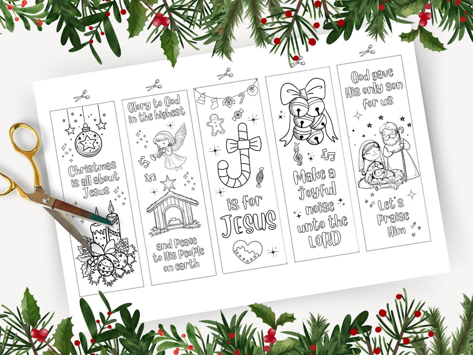 Nativity Faith Printable Coloring Bookmarks | Christian Homeschool ...
