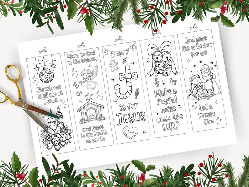 Nativity Faith Printable Coloring Bookmarks | Christian Homeschool ...