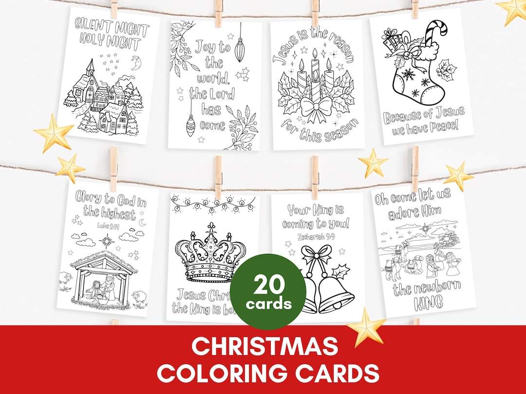 20 Nativity Sunday School Coloring Cards | Christian Homeschool ...