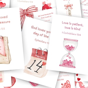 Christian Valentine Cards Set | Valentines Day Scripture Greeting Cards ...