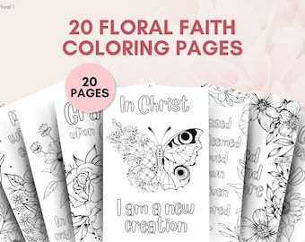 20 Floral Bible Verse Coloring Pages Bible Study Printable Christian ...