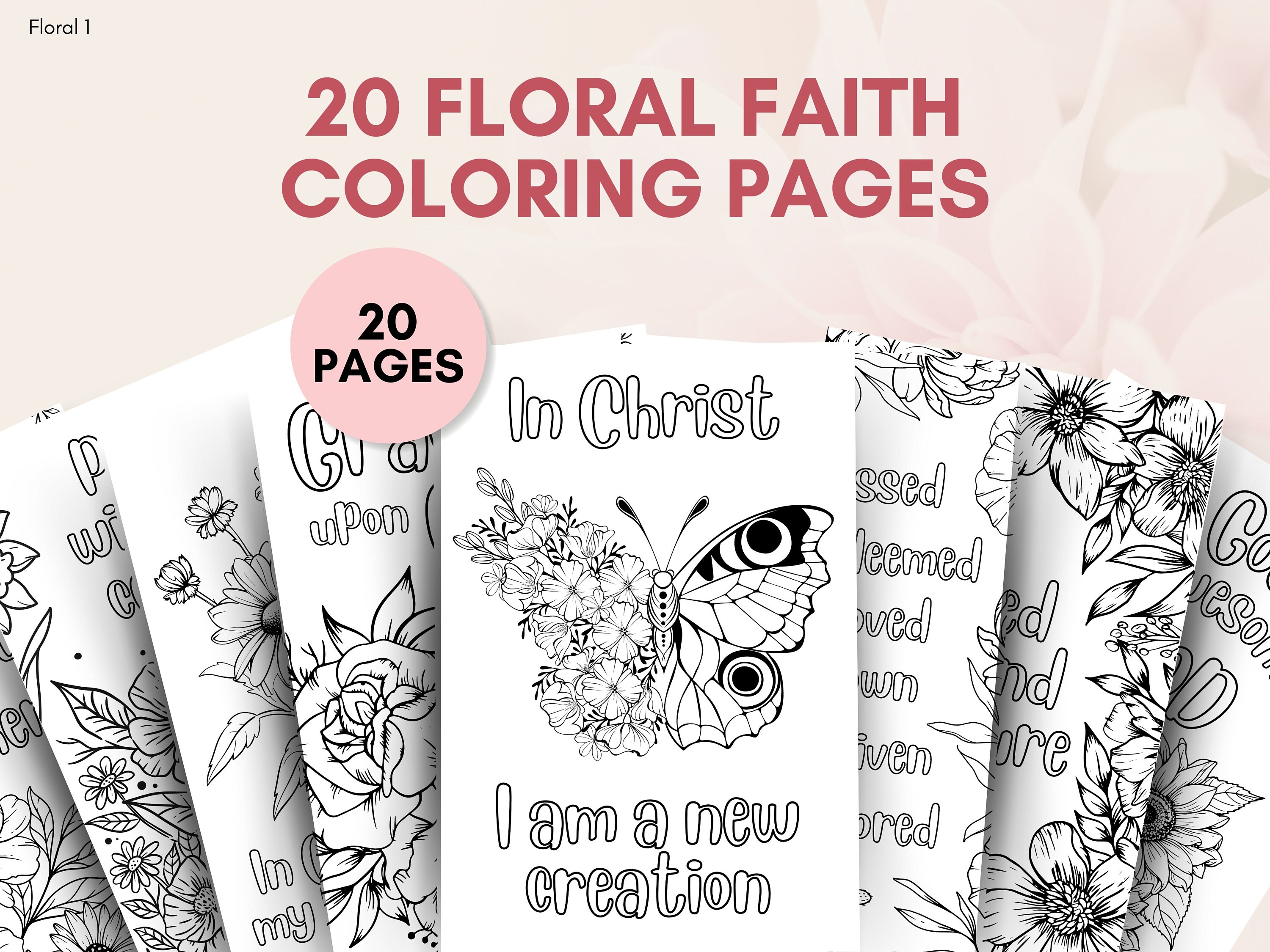 20 Floral Faith Coloring Pages | Bible Study Printable | Christian ...