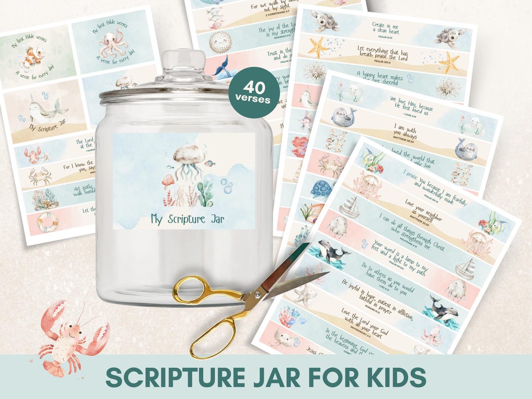 DIY Scripture Jar Kit for Kids PDF | Daily Devotion Bible Verses ...