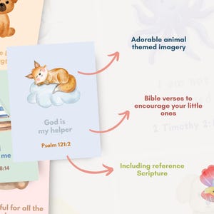 60 Christian Affirmation Cards for Kids | Positive Bible Verse Lunchbox ...