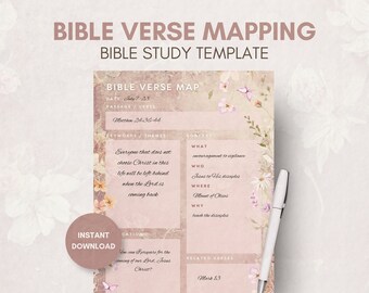 Floral Bible Verse Mapping Bible Verse Study Bible Study Template Printable Bible Reading ...