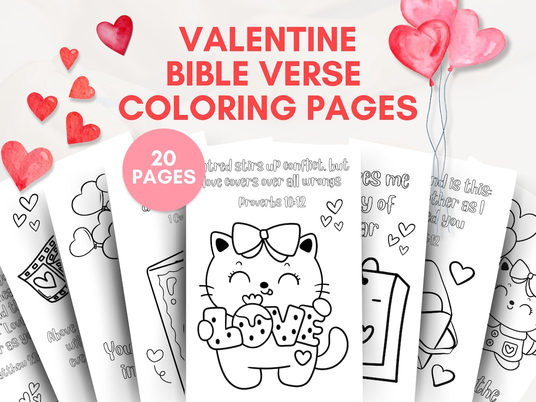 20 Valentine Bible Verse Coloring Pages | Christian Valentines Day ...