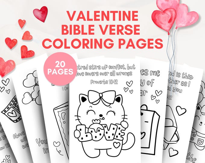 20 Valentine Bible Verse Coloring Pages | Christian Valentines Day ...