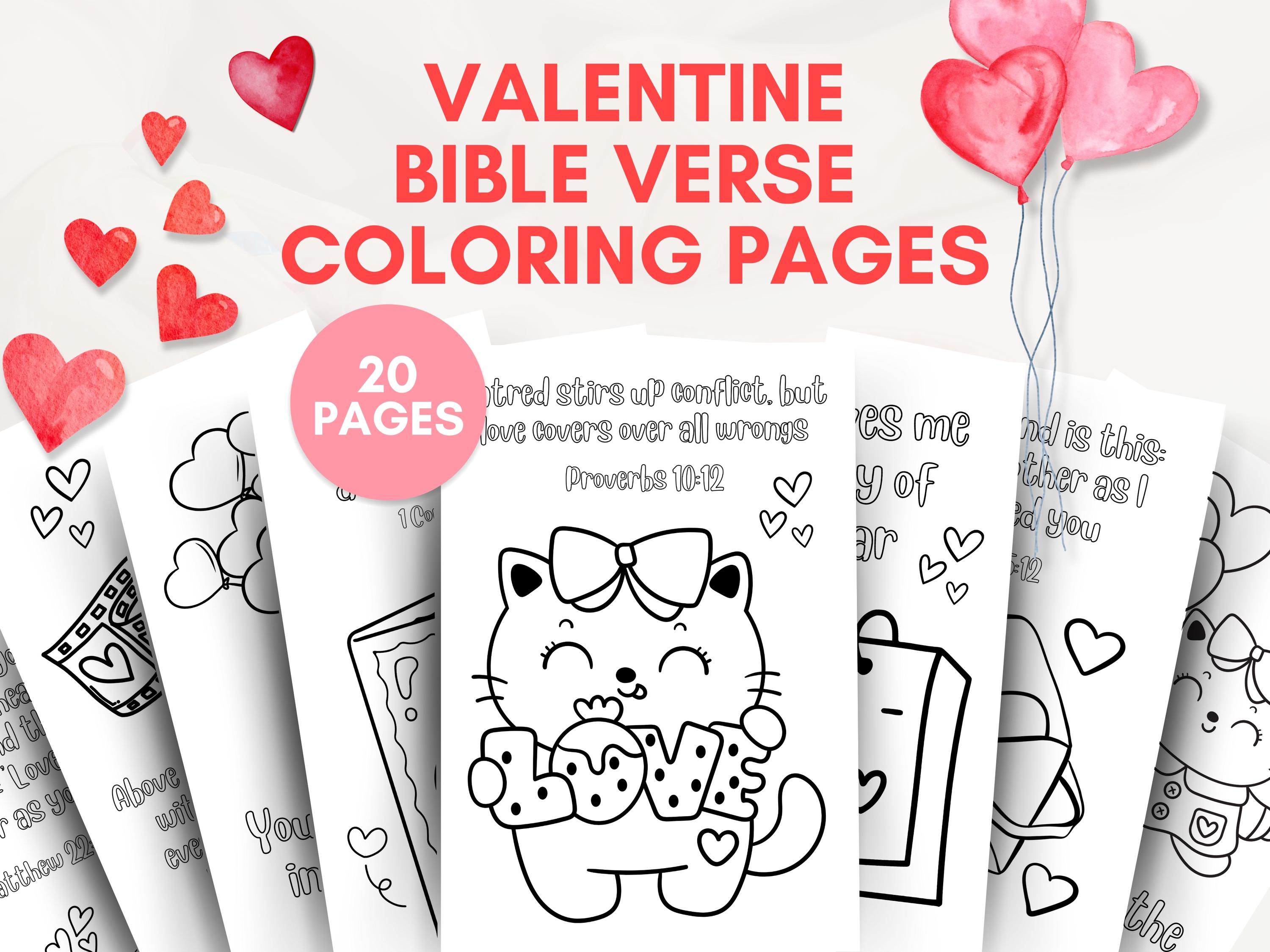 20 Valentine Bible Verse Coloring Pages | Christian Valentines Day ...