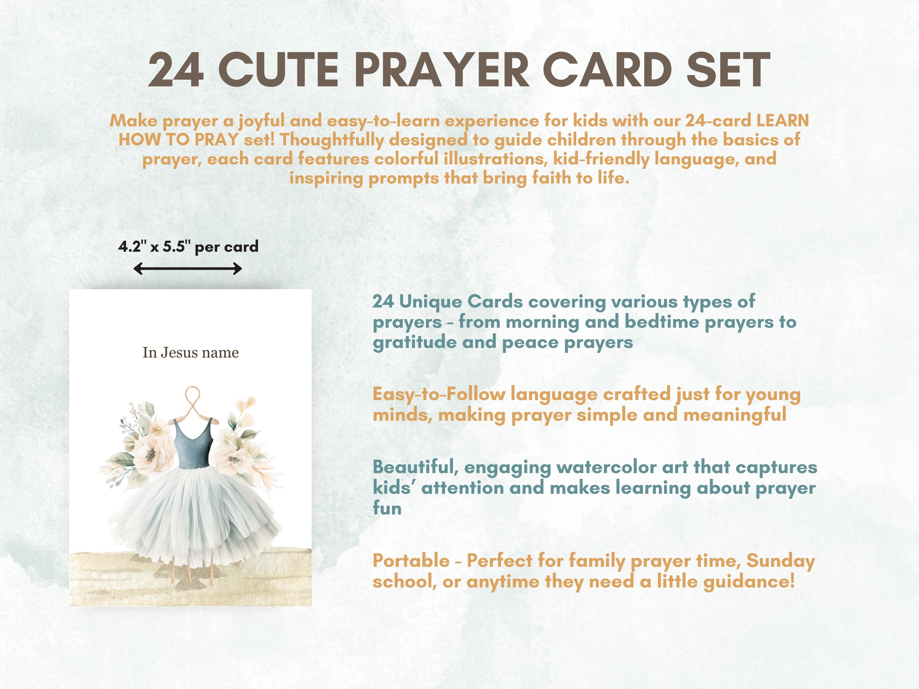 24 Learn How to Pray Cards for Kids | Prayer Prompts Activity ...