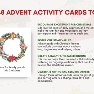 48 Christian Advent Activity Cards for Kids | Christmas Countdown ...