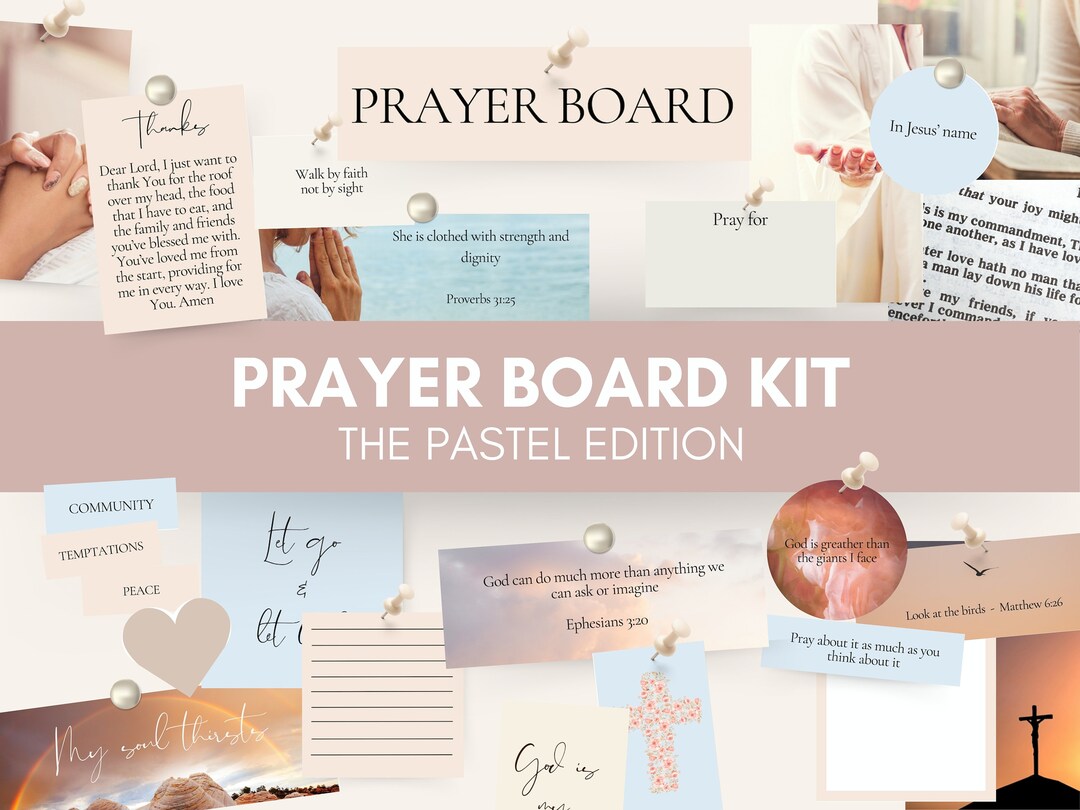 Prayer Board Kit | the Pastel Edition | Printable Prayer Vision Board ...