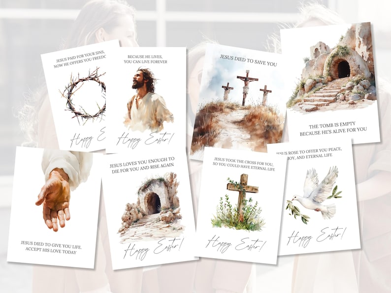 Easter Gospel Tracts Cards | Bible Verse Easter Story Hand Out Card ...