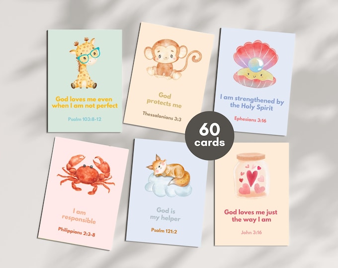 Christian Affirmation Cards for Kids: Daily Bible Verses (PDF) - Etsy ...