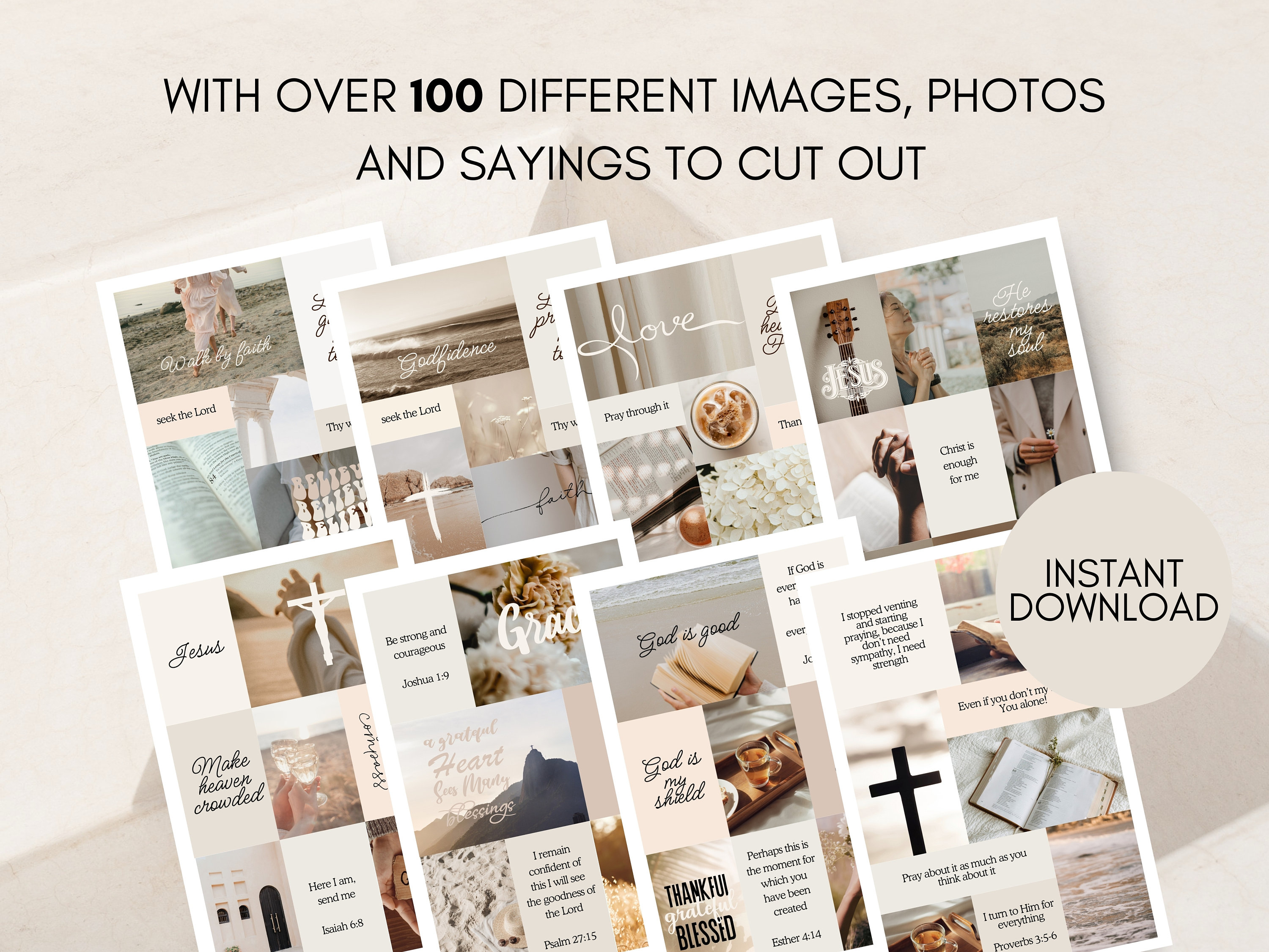 Prayer Board Kit the Neutral Edition Printable Prayer Vision Board Kit ...