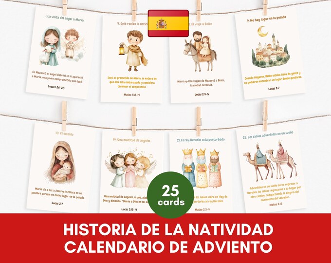Nativity Story Advent Calendar for Kids | Bible Verse Christmas ...
