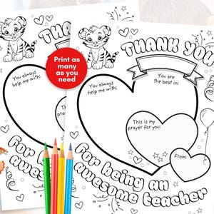Christian Teacher Appreciation Coloring Sheet Gift | Sunday School ...