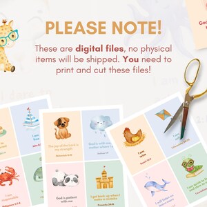 60 Christian Affirmation Cards for Kids | Positive Bible Verse Lunchbox ...