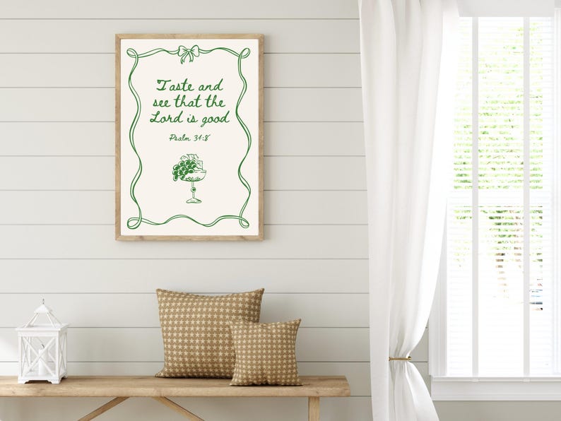 Taste and See That the Lord is Good, Psalm 34:8 Wall Print | Whimsical ...