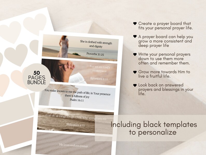 Prayer Board Kit | the Neutral Edition | Printable Prayer Vision Board ...