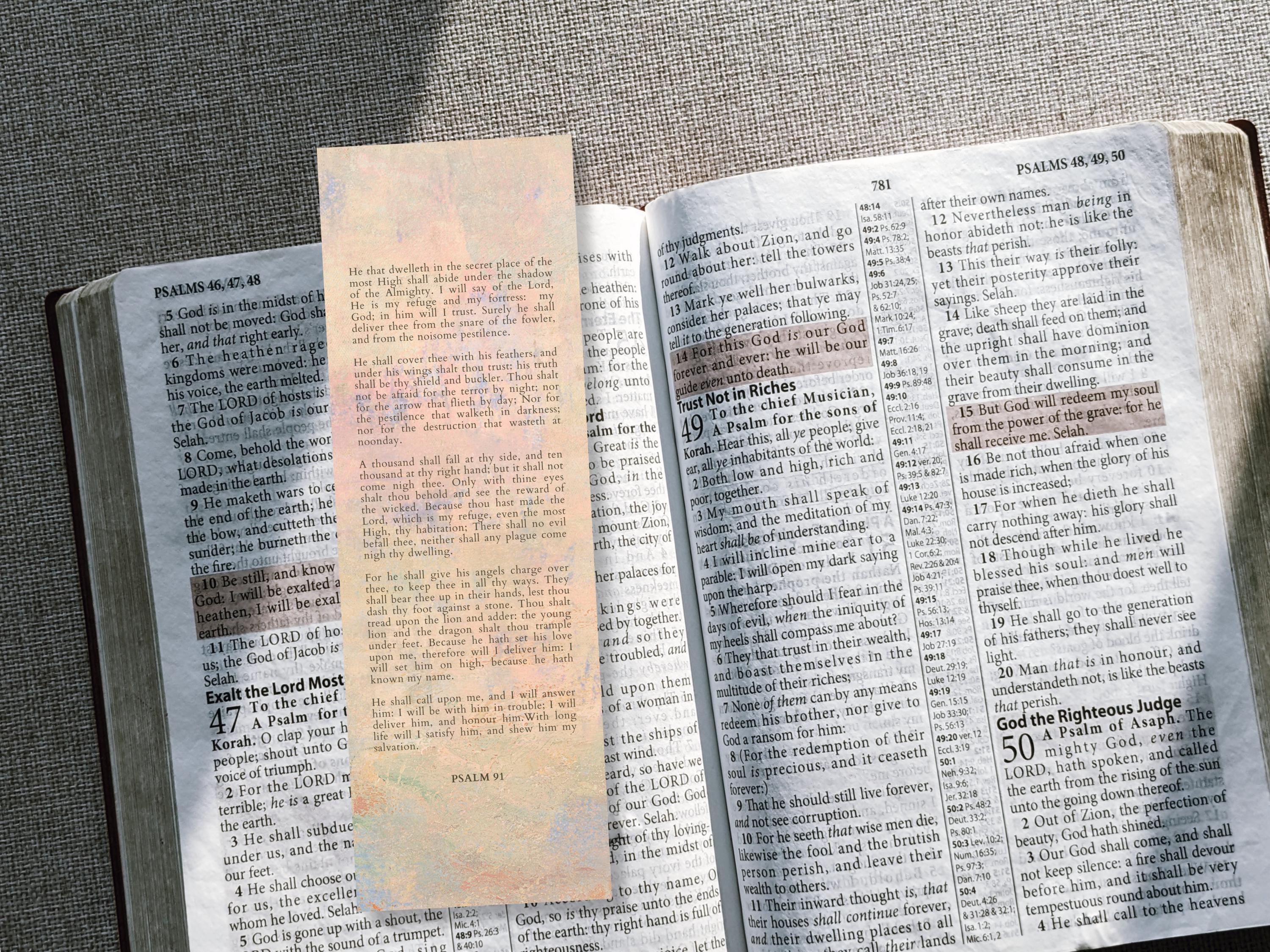 Printable KJV Bible Verse Book Mark | Set of 5 Bible Bookmarks ...