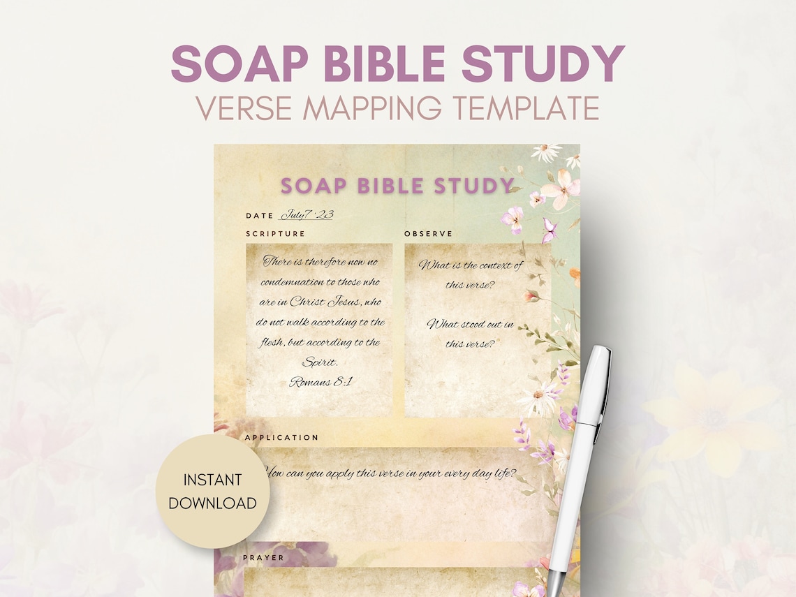 Verse Mapping | Soap Bible Verse Study | Bible Study Template ...
