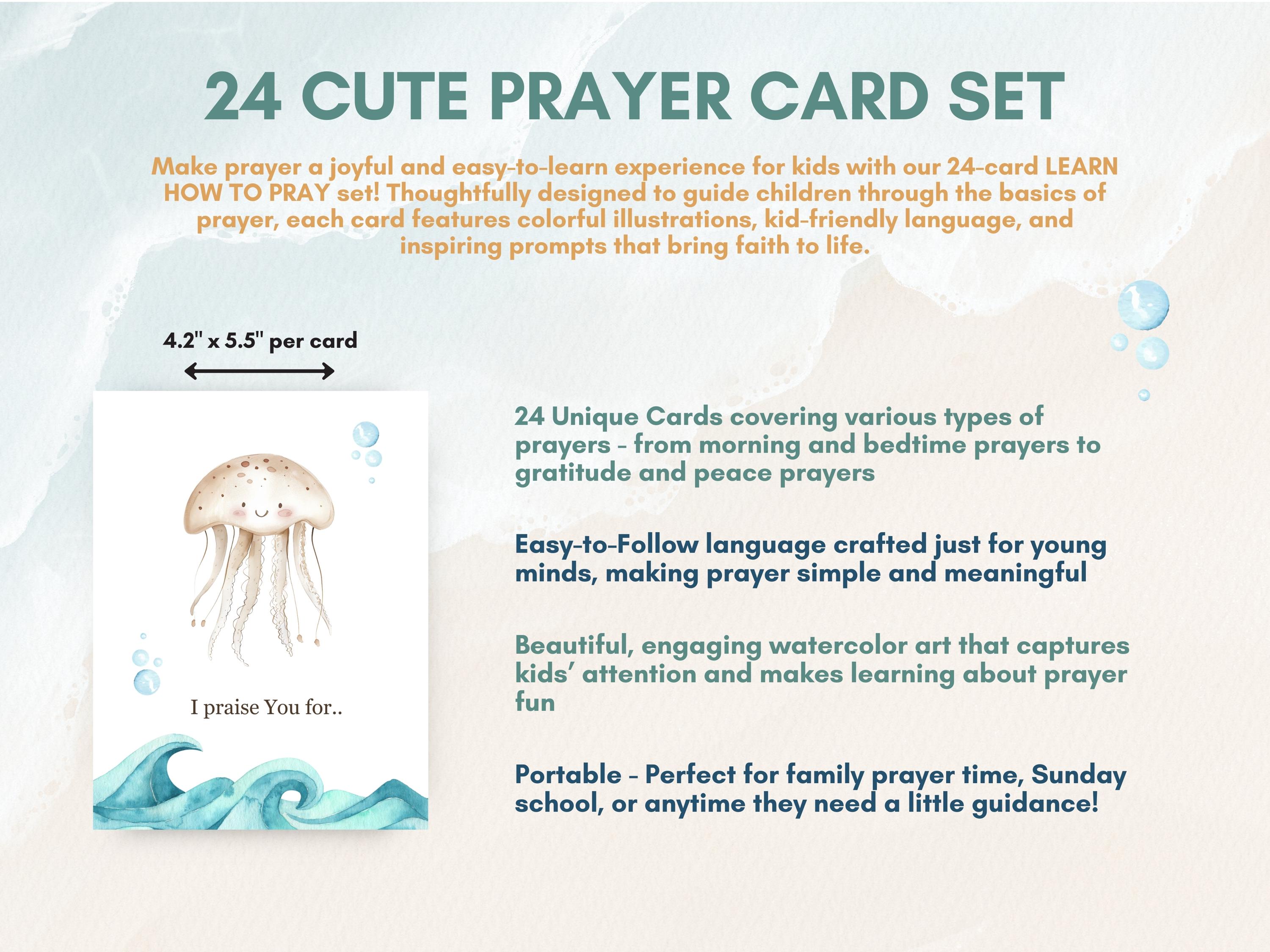24 Learn How to Pray Cards for Kids | Prayer Prompts Activity ...