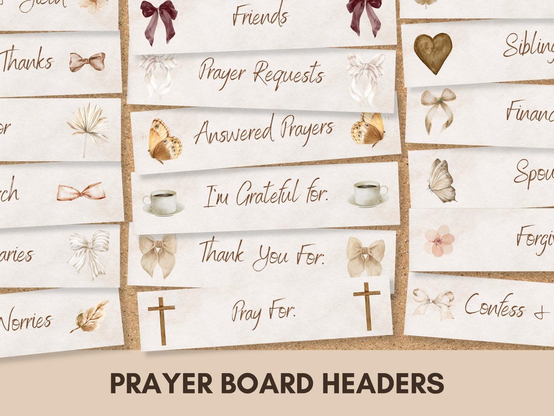 Printable Prayer Board Headers | the Boho Edition | Aesthetic Christian ...