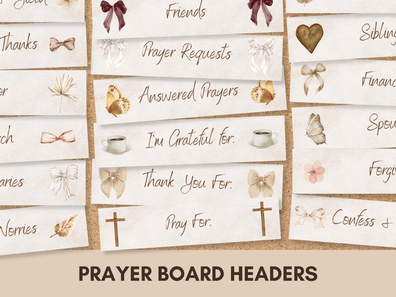 Printable Prayer Board Headers | the Boho Edition | Aesthetic Christian ...