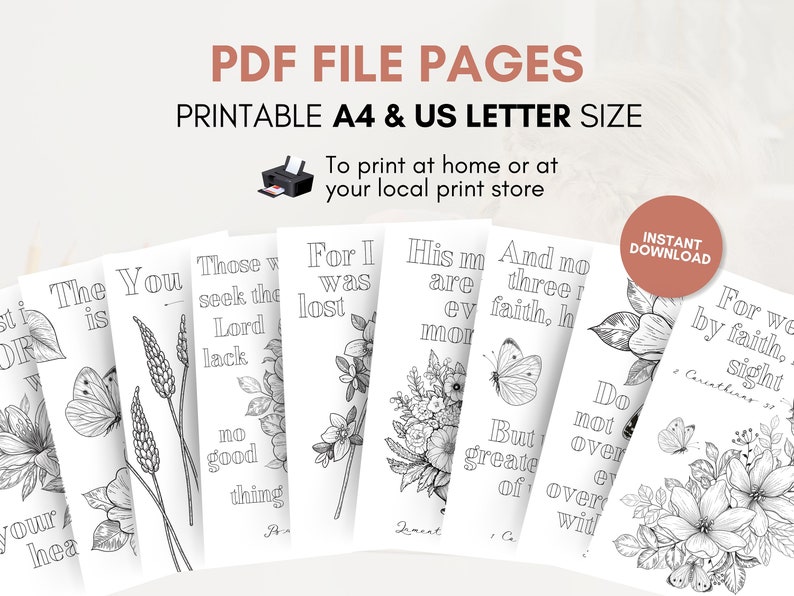 20 Floral Bible Verse Coloring Pages Bible Study Printable Christian ...