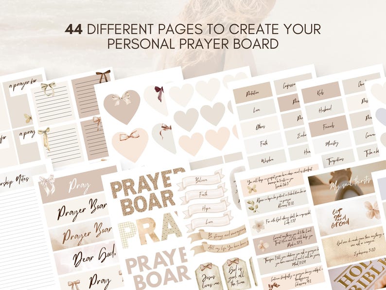 Printable Prayer Board Kit | the Boho Edition | Aesthetic Christian ...