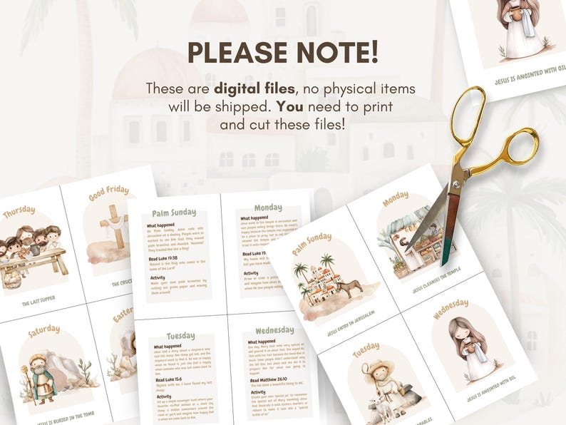 16 Holy Week Study Cards for Kids | Christian Easter Bible Verse and ...