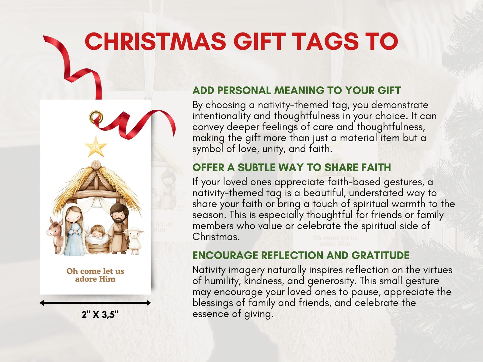 Nativity Scene Gift Tags for Kids | Christmas Present Label | Christian ...
