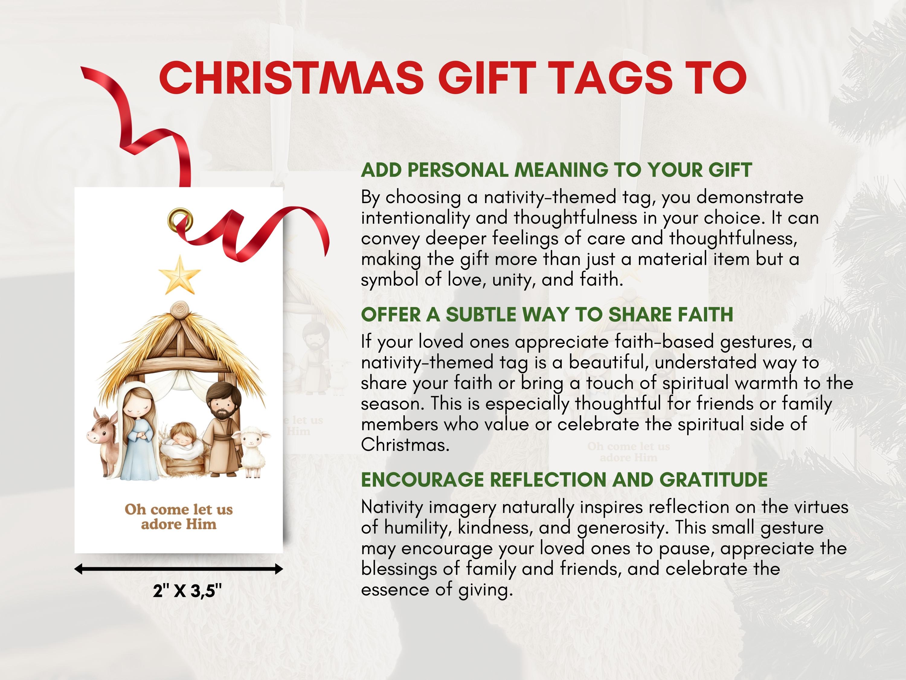 Nativity Scene Gift Tags for Kids | Christmas Present Label | Christian ...
