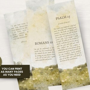 Printable Bible Verse Book Mark | Set of 5 Scripture Bookmarks | Romans ...