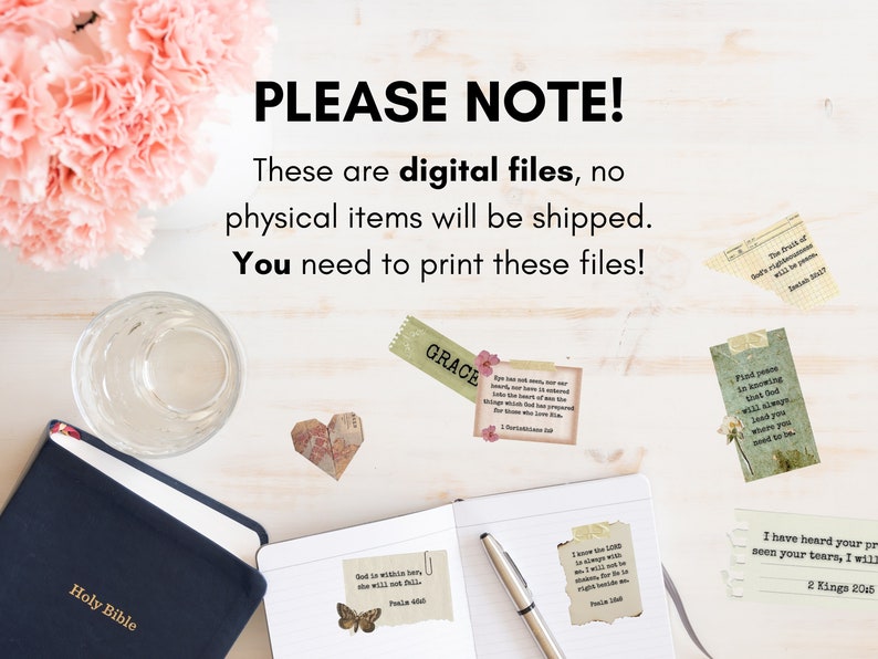 Printable Scripture Scraps | Junk Journal | Faith Labels Digital ...