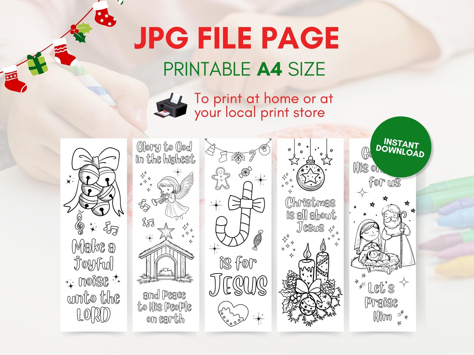 Nativity Faith Printable Coloring Bookmarks | Christian Homeschool ...