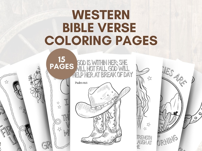 15 Western Coloring Pages | Christian Bible Verse Adult Activity Pages ...