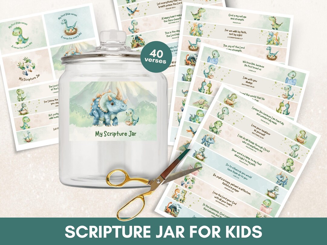 DIY Scripture Jar Kit for Kids PDF | Daily Devotion Bible Verses ...