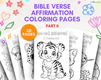 20 Bible Verse Affirmation Coloring Pages | Homeschool Printable ...