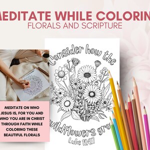 20 Floral Faith Coloring Pages | Bible Study Printable | Christian ...